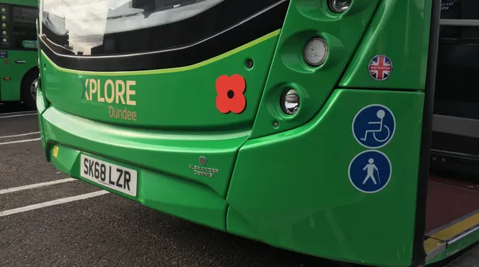Proud poppy display on Dundee buses